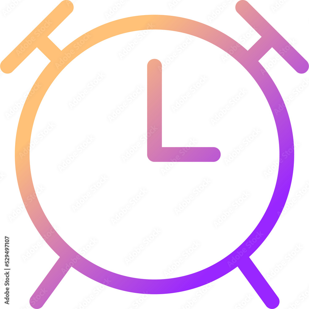 Alarm clock gradient linear ui icon. Wake up in morning routine ...