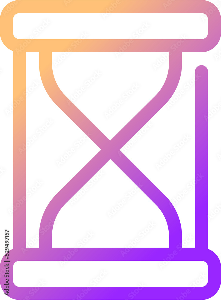 Hourglass gradient linear ui icon. Time-measuring device. Sand glass ...