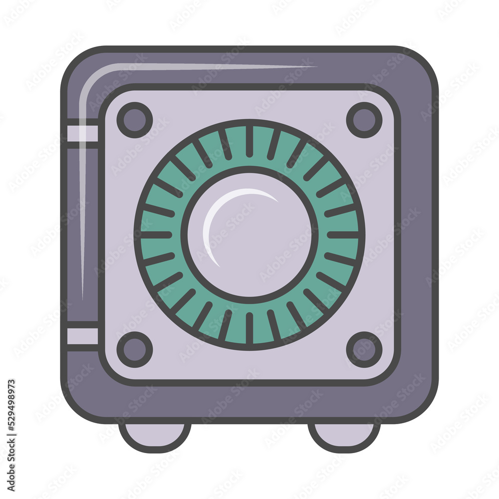 Bank safe pictogram isolated on white background vector illustration ...