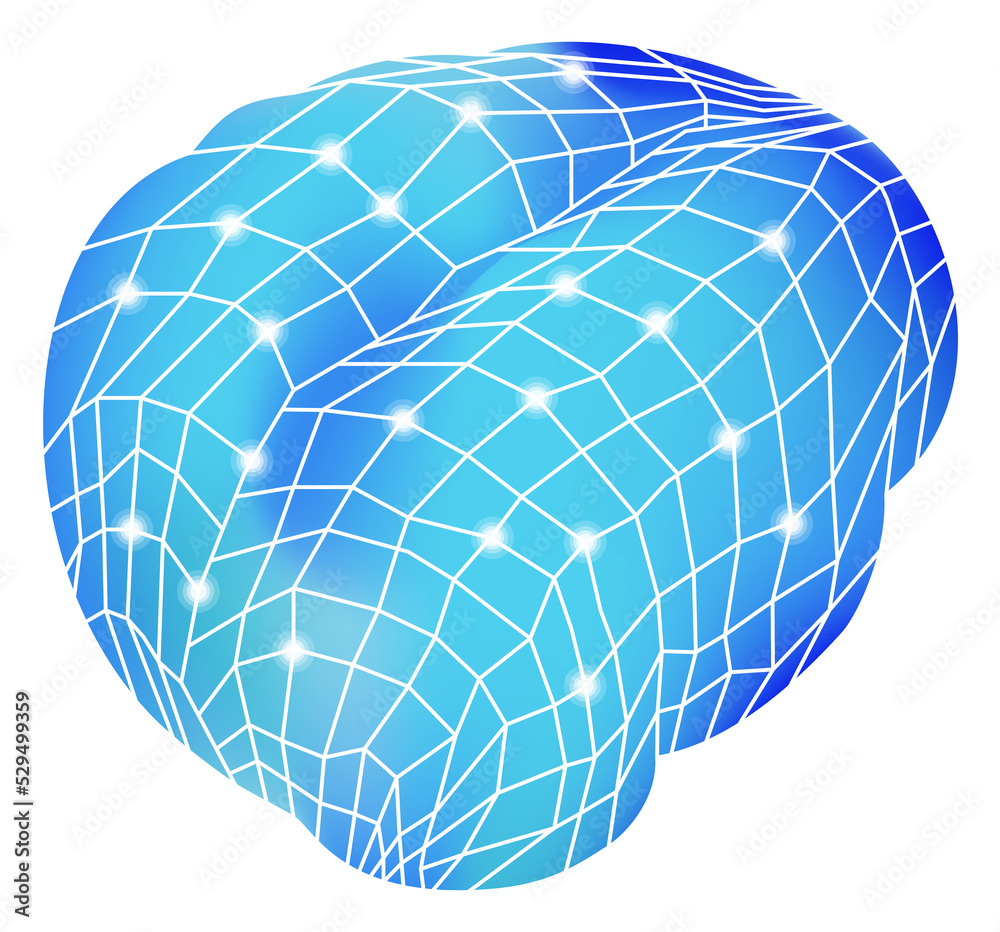 Isolated isometric 3d icon of an artificial brain. Concept of ...