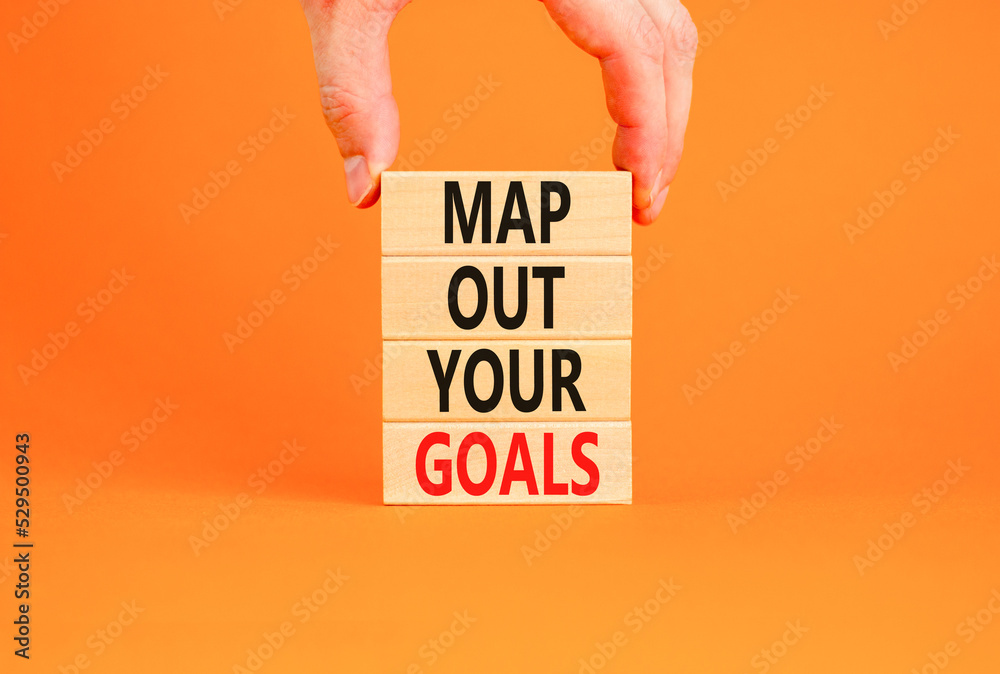 Support and map out your goals symbol. Concept words Map out your goals ...