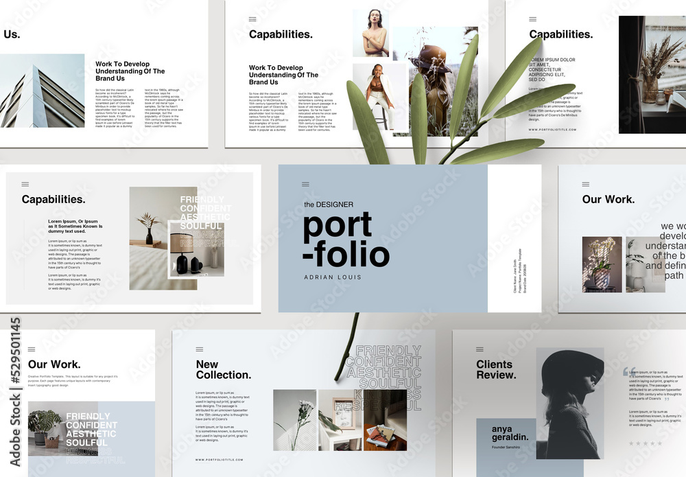 Portfolio Presentation Layout Stock Template | Adobe Stock