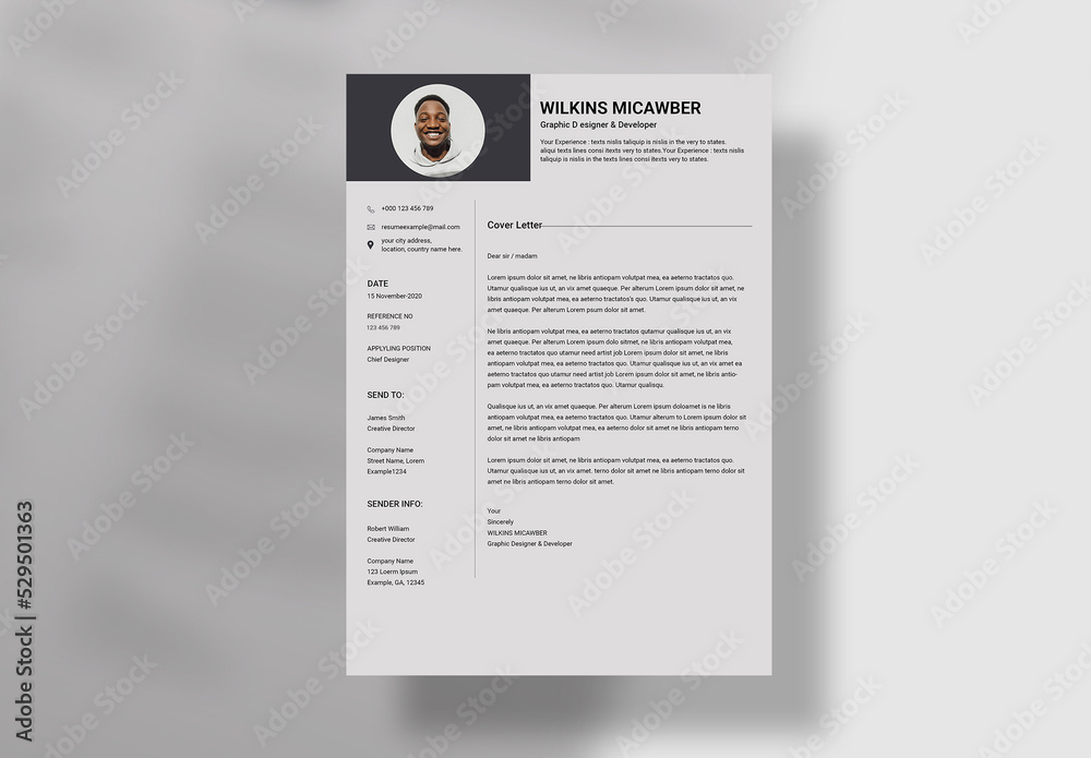 Cover Letter Stock Template | Adobe Stock