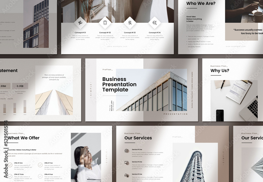 Business Plan Presentation Layout Stock Template | Adobe Stock