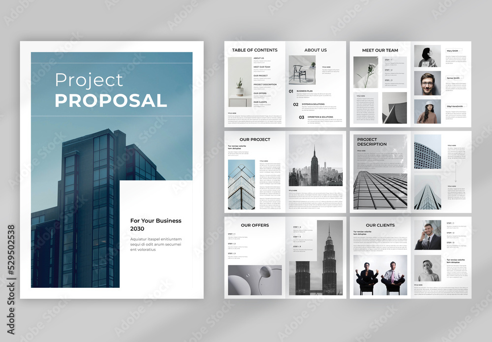 Project Proposal Brochure Stock Template | Adobe Stock