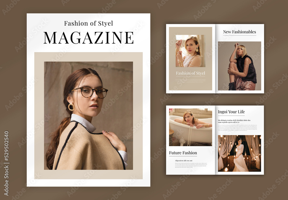 Fashion of Style Magazine Stock Template | Adobe Stock