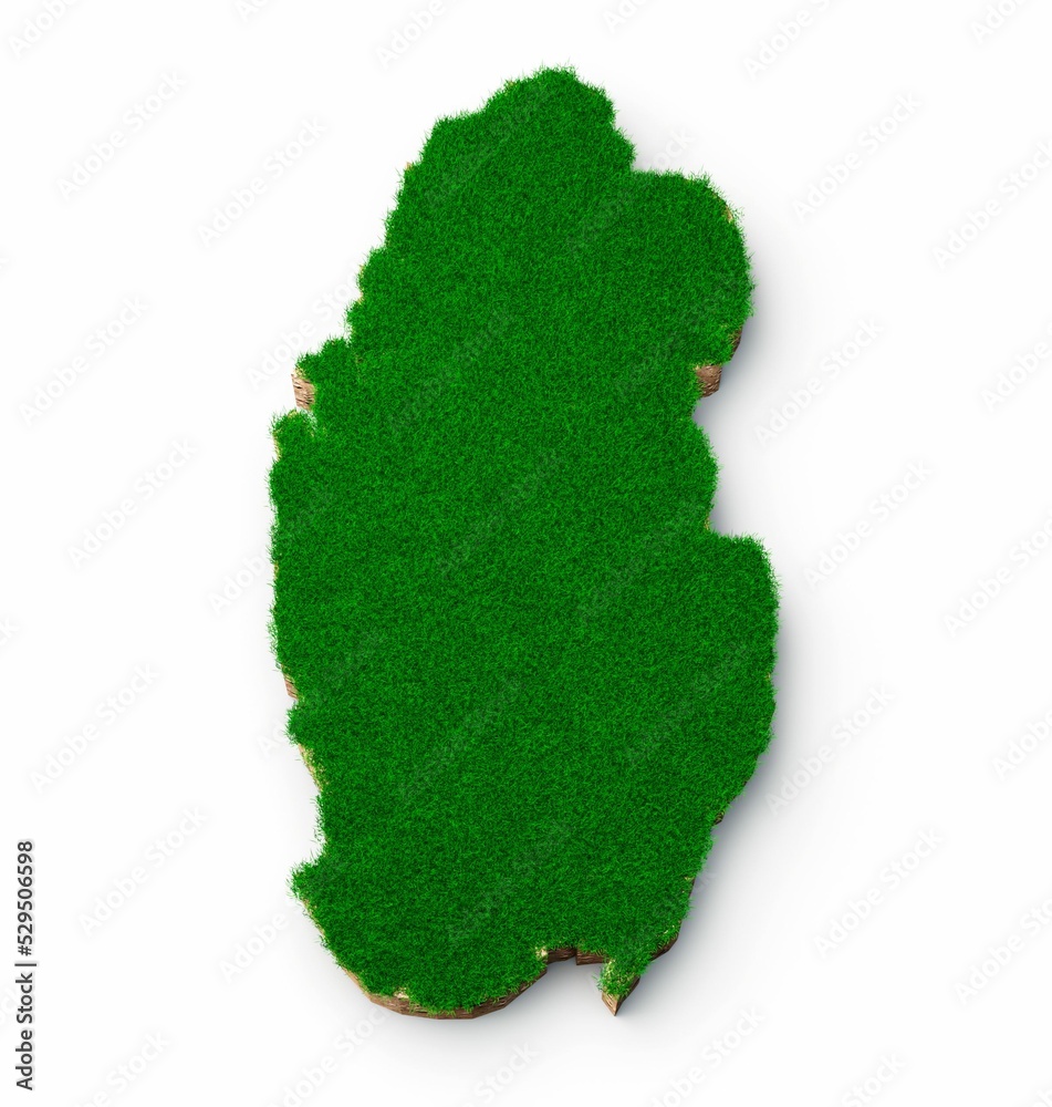 3D rendering of the Qatar map Geography Cartography and topology ...