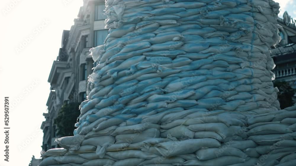 Kyiv, Ukraine 12 September 2022 The architectural monument covered with ...