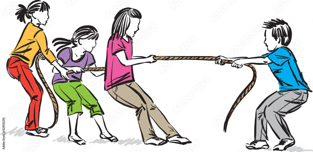 children playing together team concept friendship vector illustration ...