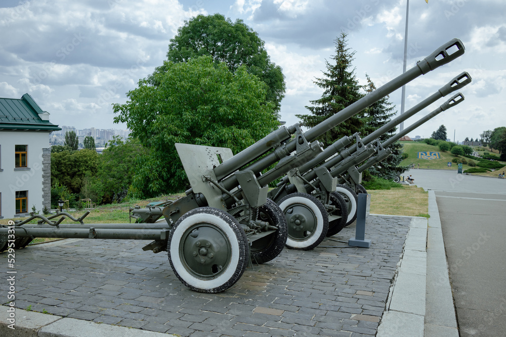 Old Soviet artillery system. Artillery of the times of the USSR Stock ...