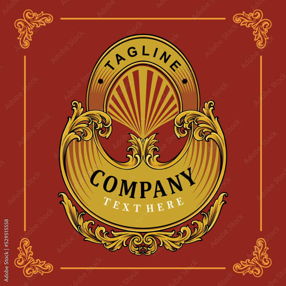 Vintage label design template Stock Vector | Adobe Stock