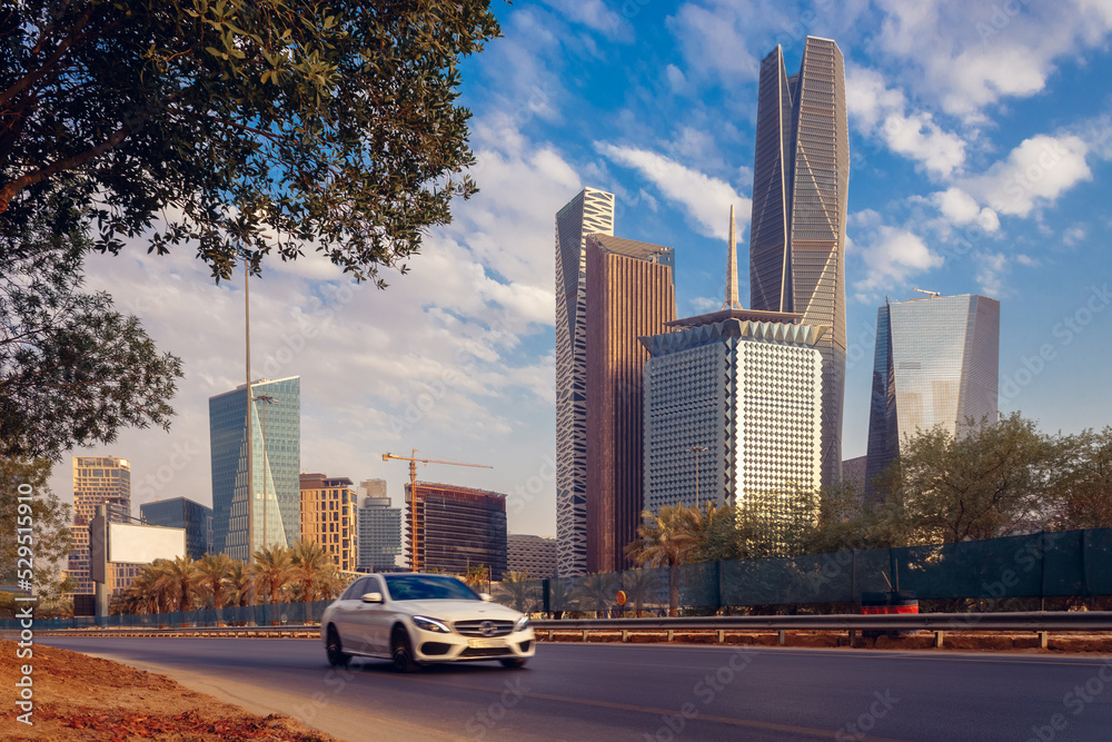 Riyadh roads and streets are filled with ornamental trees on both sides ...