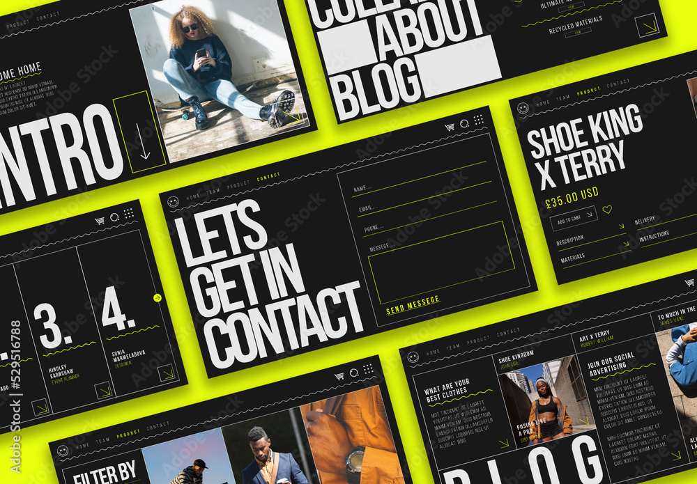 Local Retail Business Desktop UI Kit Stock Template | Adobe Stock