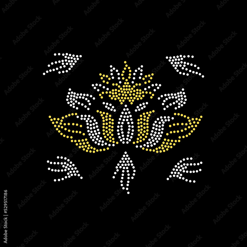 Rhinestone design for t-shirt or blouse hot-fix transfer. Abstract ...