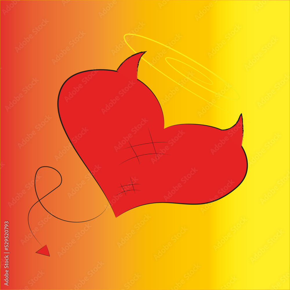 Corazón, ángel, malo, amor, desamor, sentimientos, emociones, relación ...