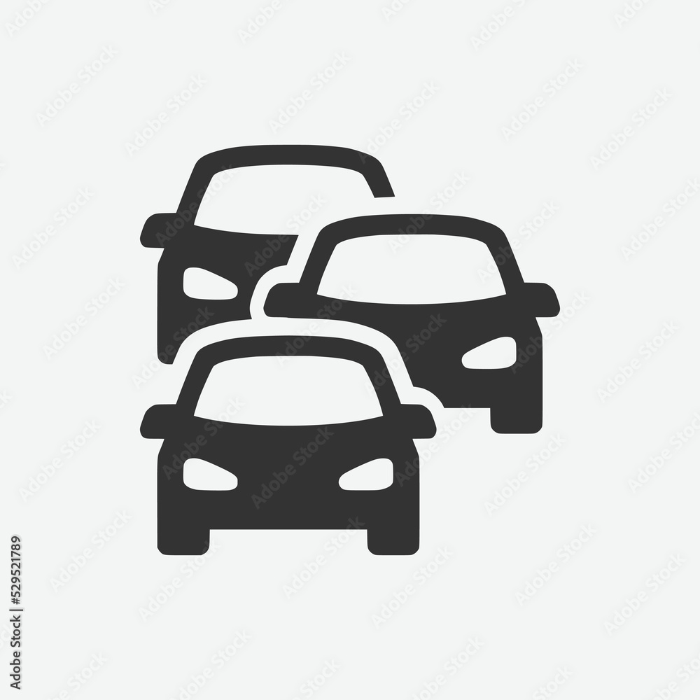 Traffic jam icon. Traffic road icon symbol. Traffic jam vector ...