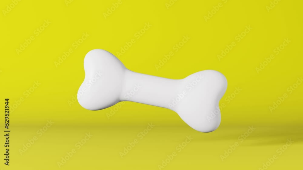 Video „Realistic healthy white dog bone 3d animation loop 4K. Pet shop ...