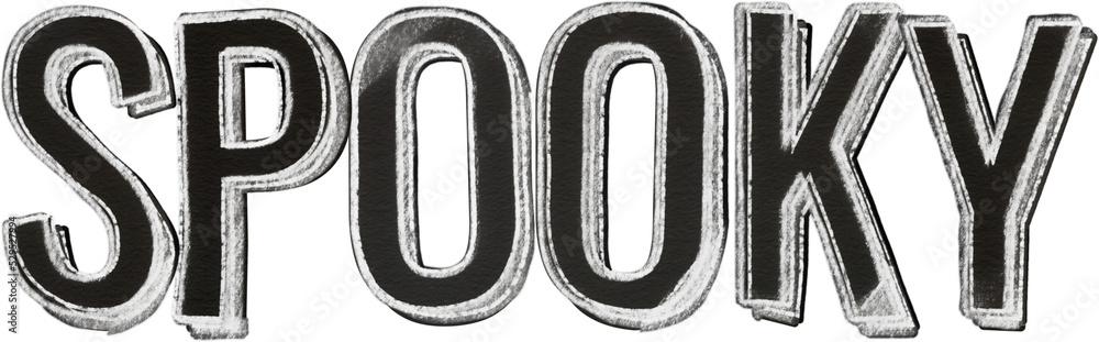 Typographic design with a black and white grungy paper craft look ...