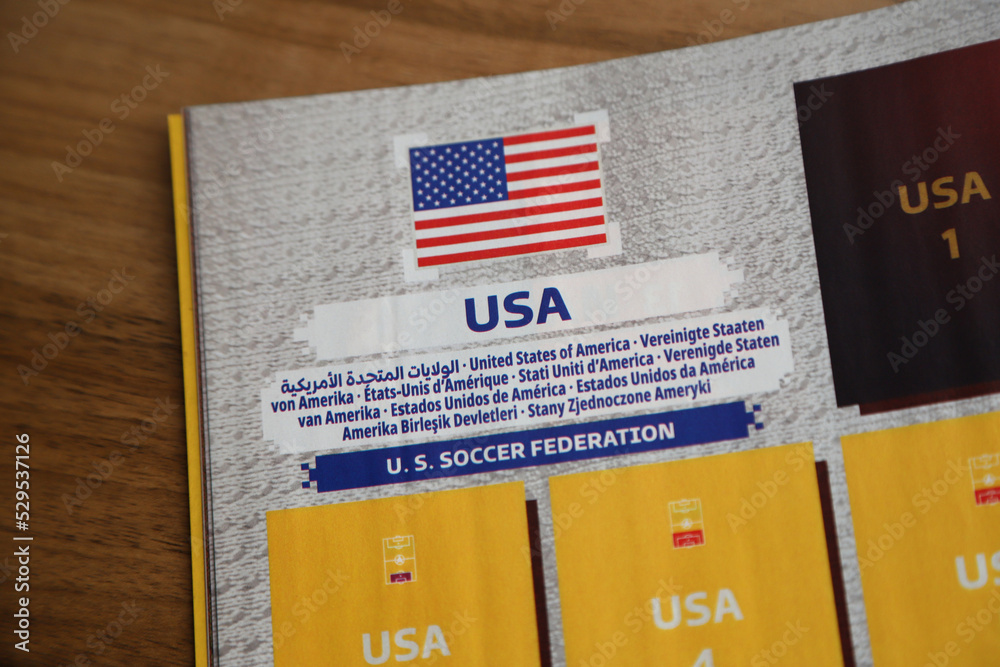 FIFA World Cup Qatar 2022. Panini Group. Stickers album. USA team ...