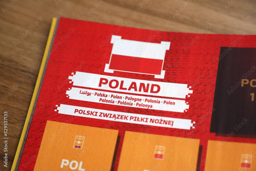FIFA World Cup Qatar 2022. Panini Group. Stickers album. Poland team ...