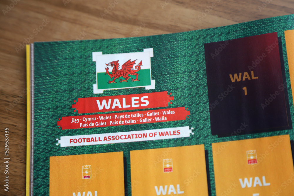 FIFA World Cup Qatar 2022. Panini Group. Stickers album. Wales team ...