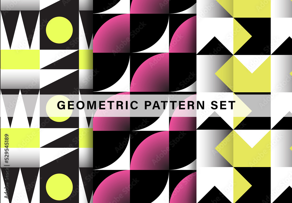 Geometric Modular Grid Pattern Set Stock Template | Adobe Stock