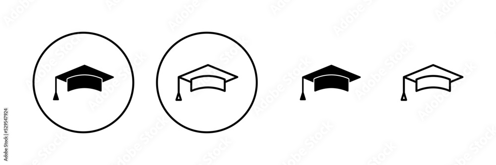 Education icon vector. Graduation cap sign and symbol. Graduate ...