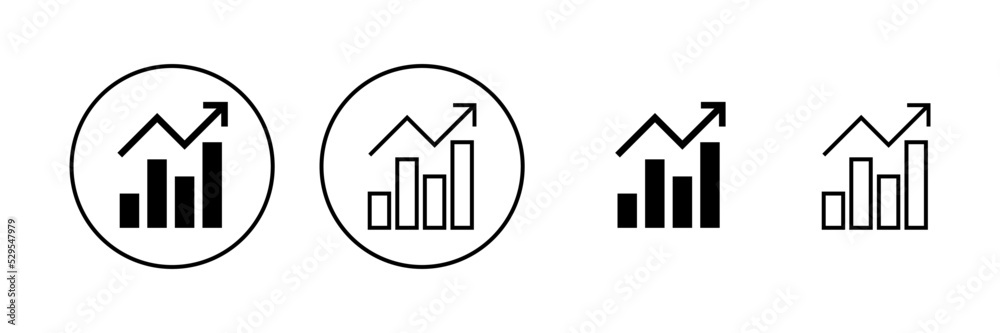 Growing graph icon vector. Chart sign and symbol. diagram icon Stock ...