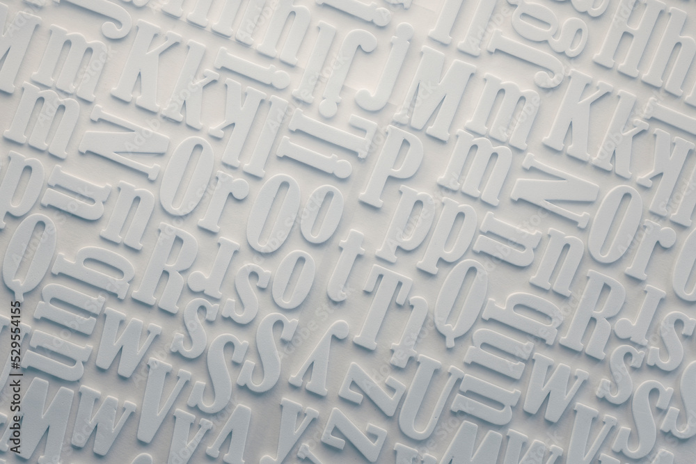 abstract white alphabet letters background Stock Photo | Adobe Stock