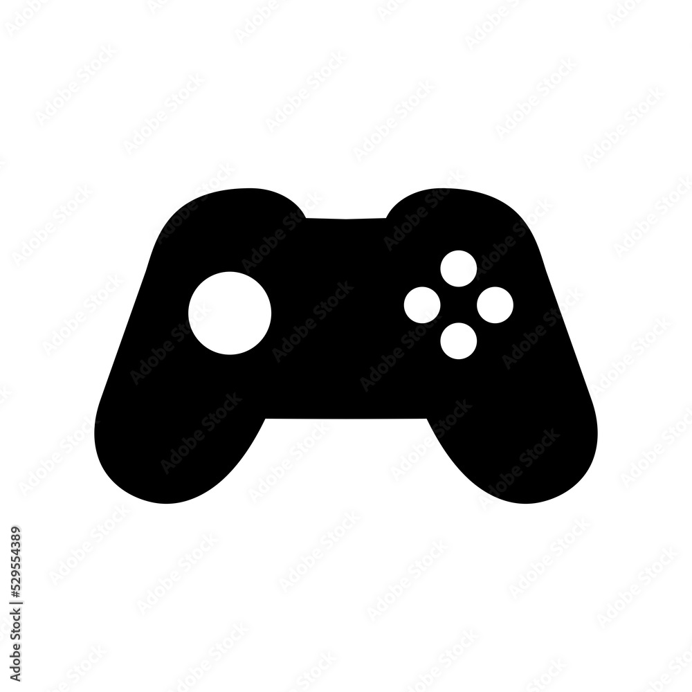 Gamepad icon in black color. Stock Illustration | Adobe Stock