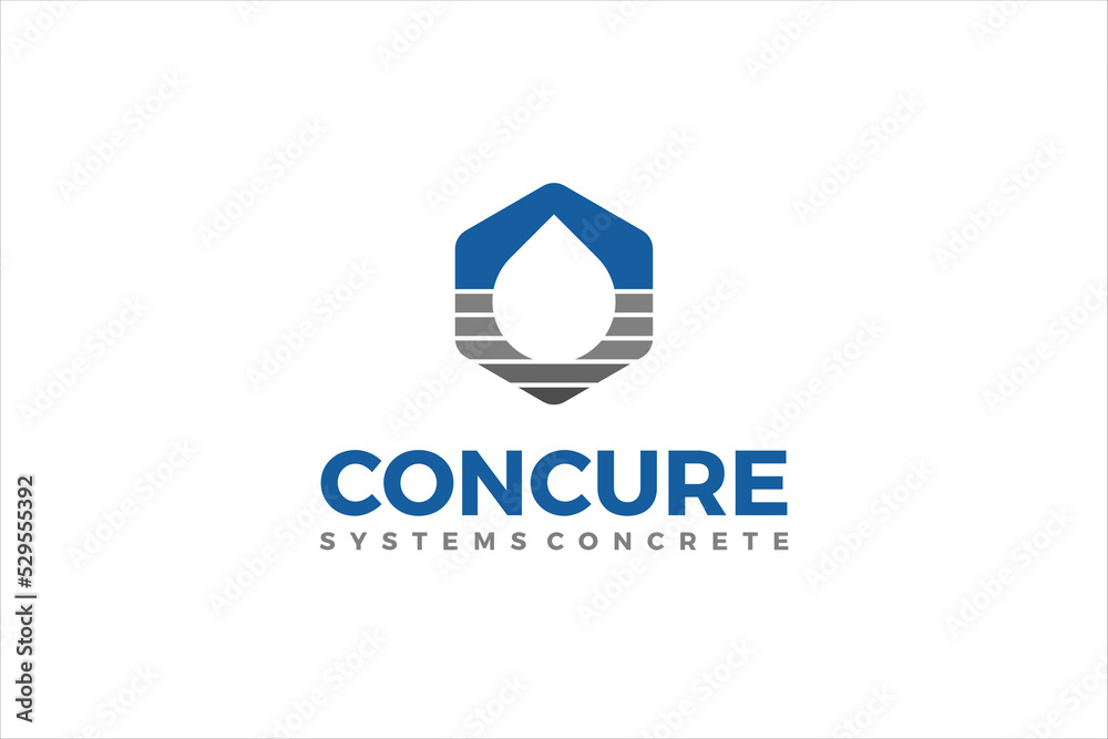 Concrete slump test system logo design water waterproof layer raindrop ...