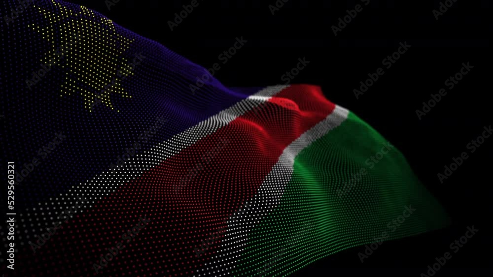 Seamless looping animated digital flag of Namibia overlay rendered of ...