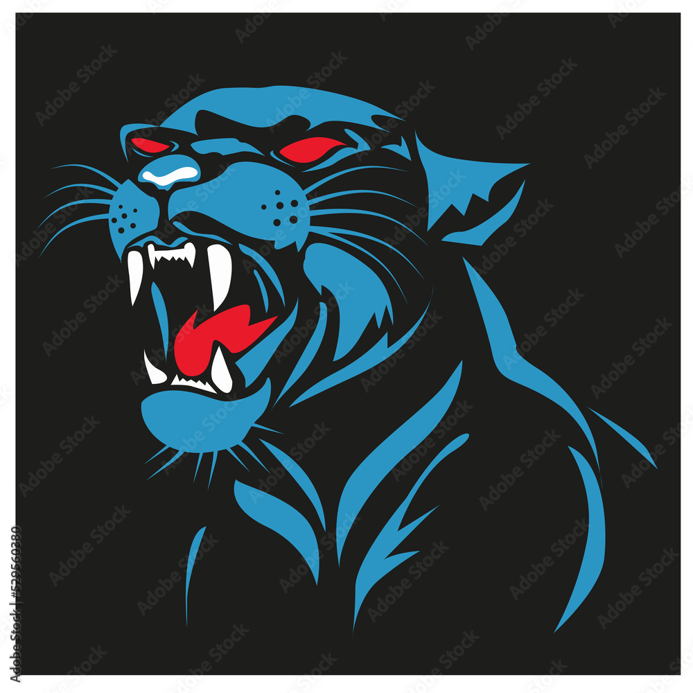 Panther illustration. panther logo ,art, icon , symbol, panther line ...
