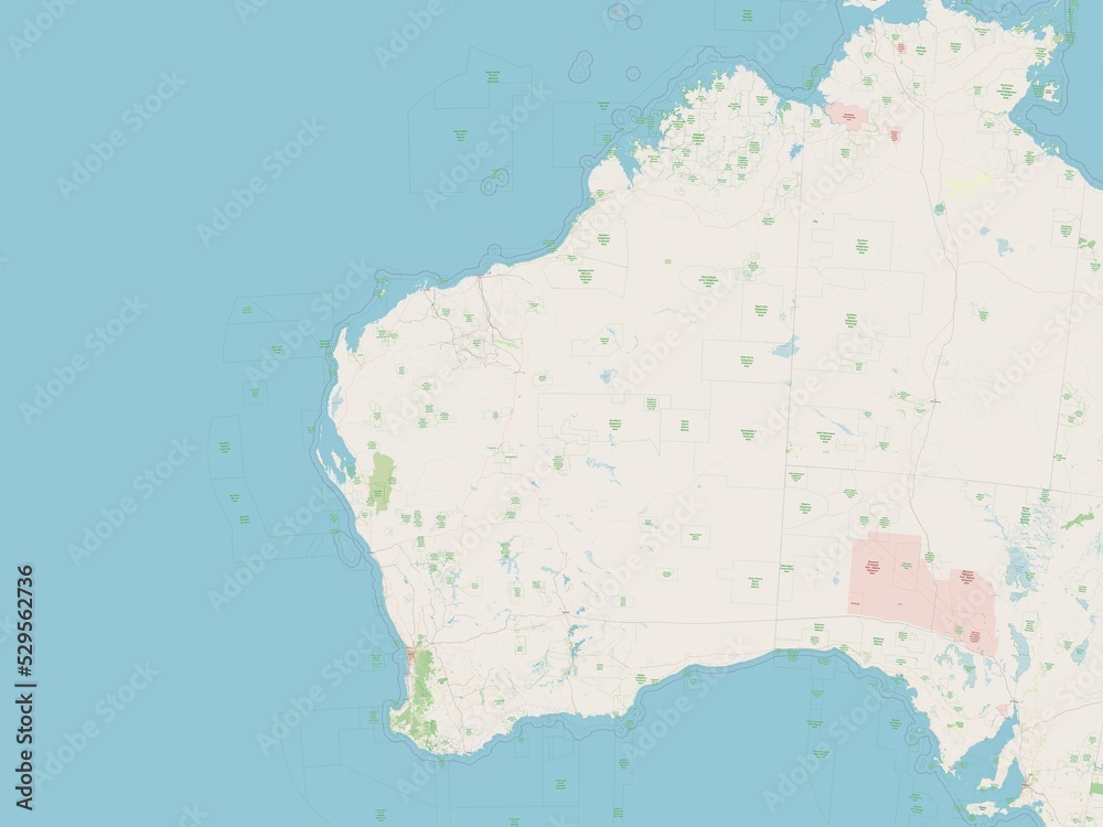 Western Australia, Australia. OSM. No legend Stock Illustration | Adobe ...
