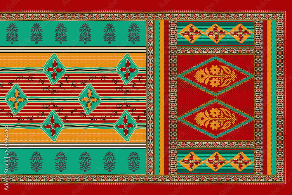 multi patterns with colorful sari design for textile printed and u can ...