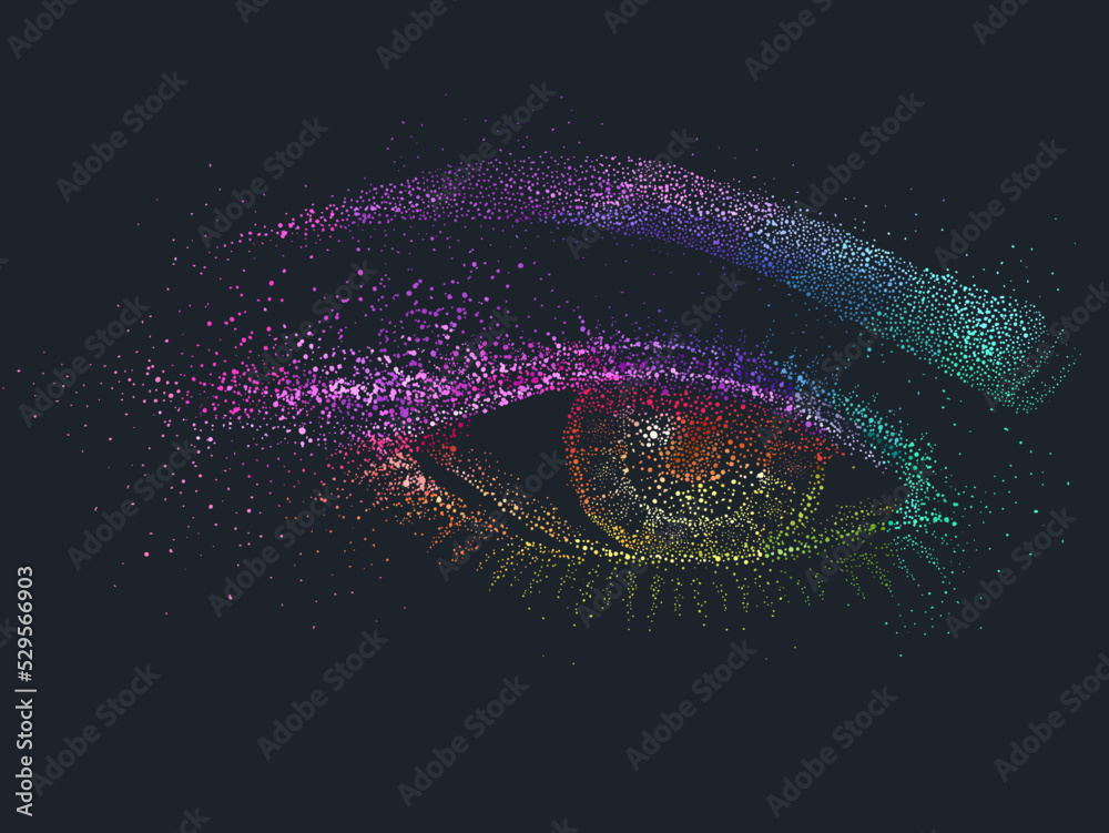 Eye Pointillism Illustration Stock Vector | Adobe Stock