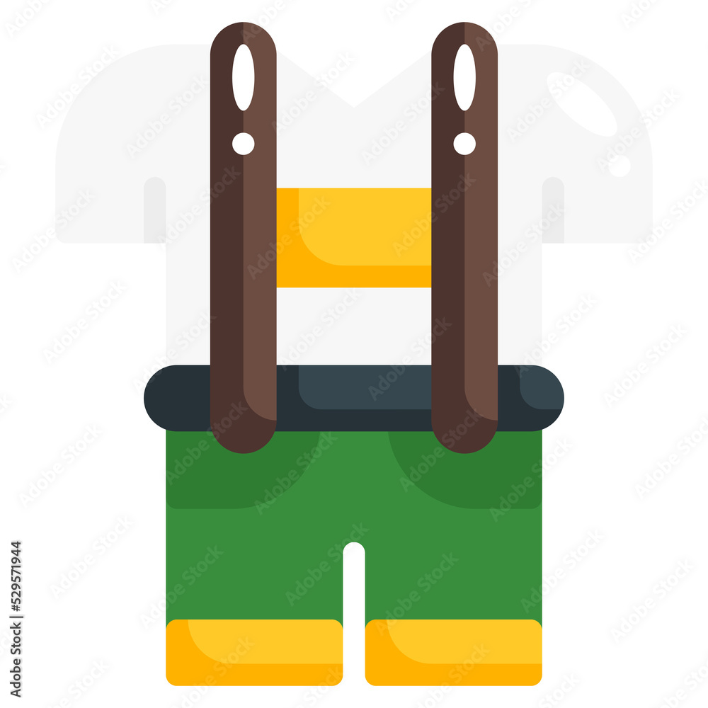 lederhosen flat style icon. illustration for graphic design, website ...