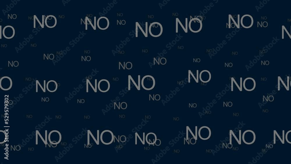 No symbols float horizontally from left to right. Parallax fly effect ...