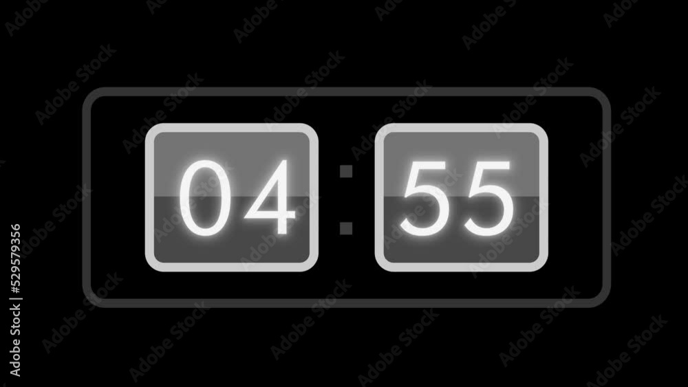 5 Minute Clock Countdown Animation Timer Countdown Countdown 5 Minutes