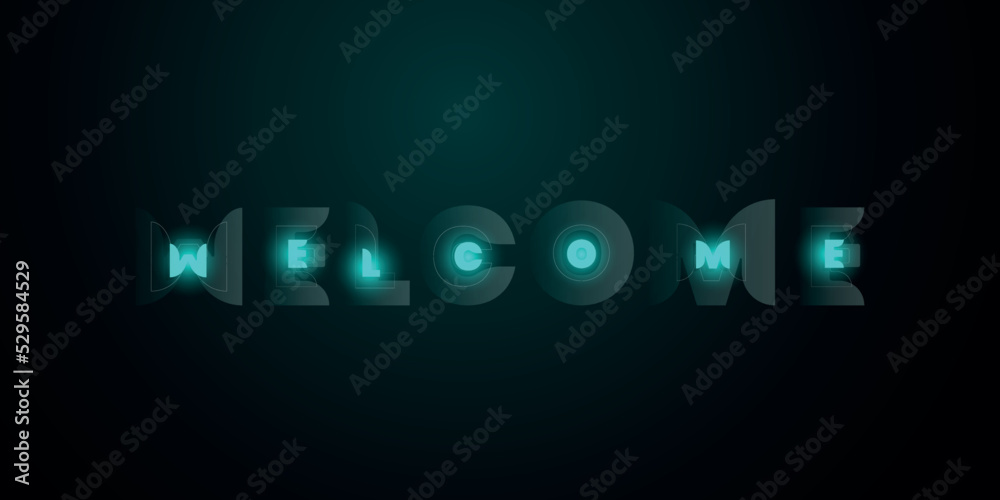 Welcome Typography Modern Colorful Text Effect Glowing Illustrations ...