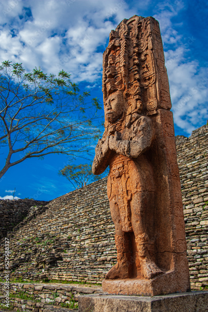 Rey Zots Choj Muan: Escultura Estela maya en Tonina, Ocosingo, Chiapas ...