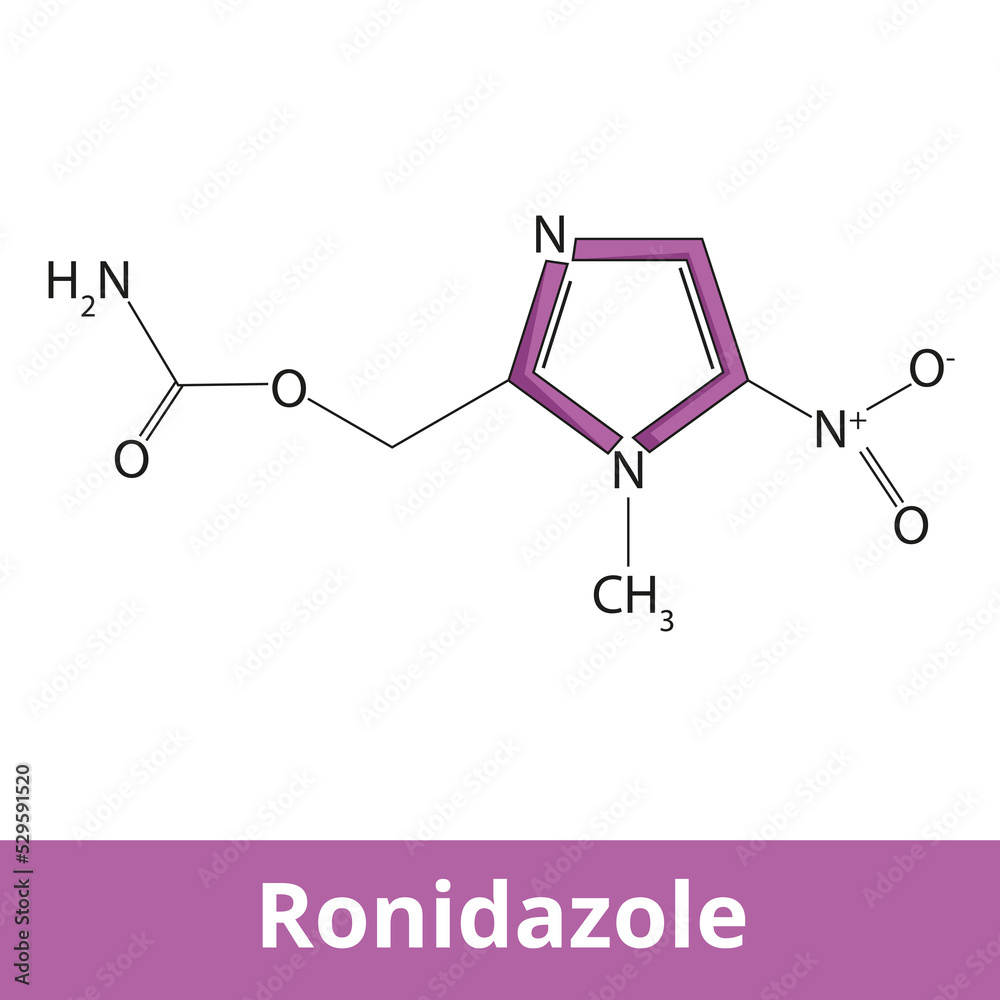 Vetor de Ronidazole. Antiprotozoal agent used in veterinary medicine ...