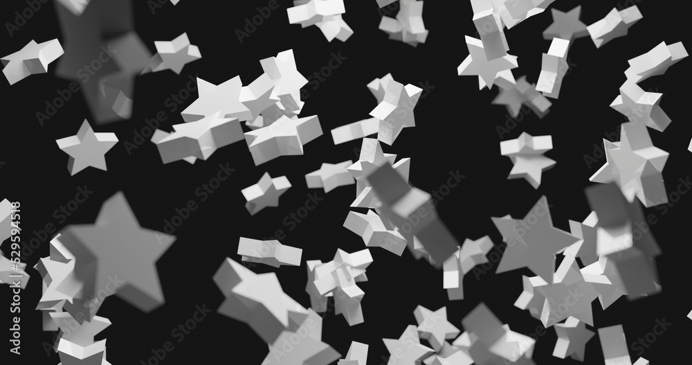 3d shapes floating in space made in blender Stock Photo | Adobe Stock