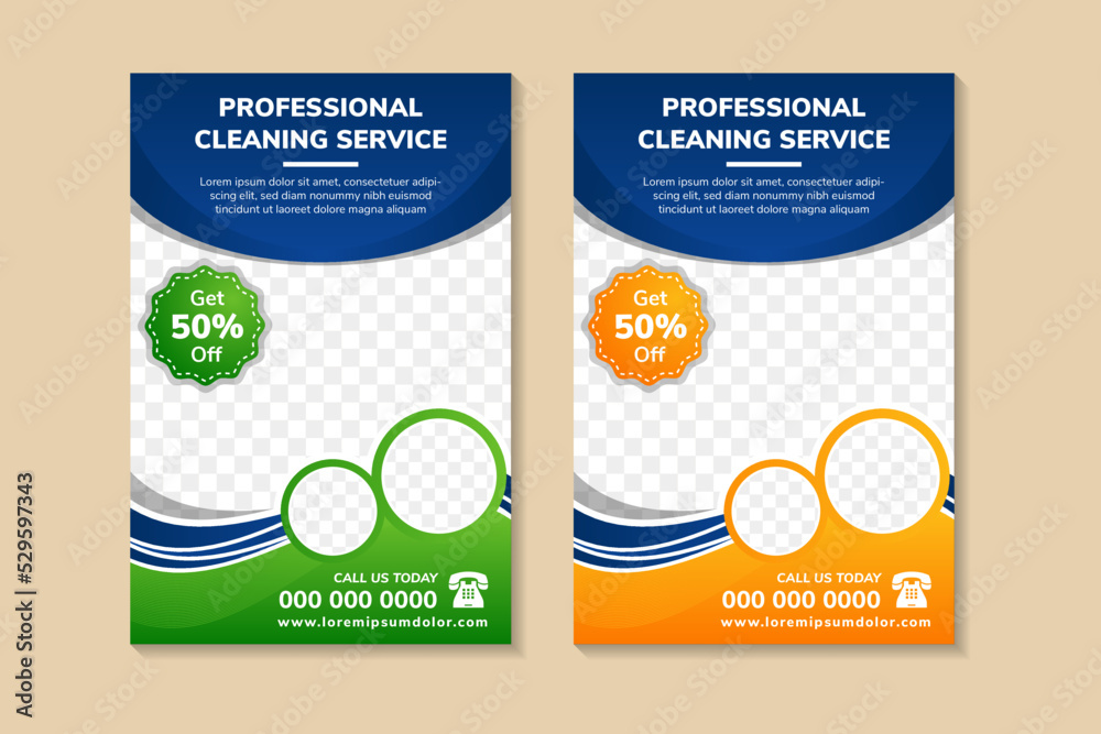 abstract Modern business flyer template for professional cleaning ...