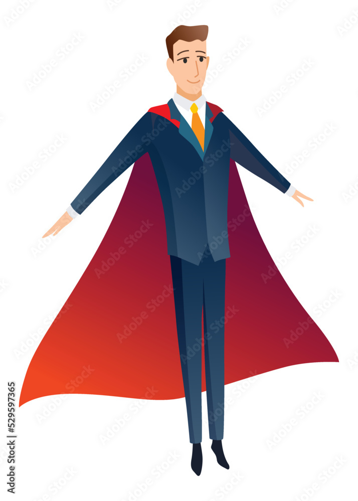 Businessman superhero character. Office worker or manager in costume ...