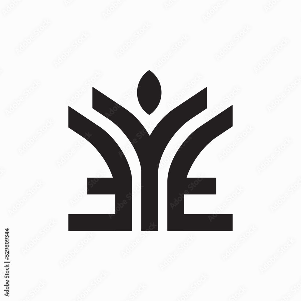 YE EY Letter people logo vector image Stock Vector | Adobe Stock