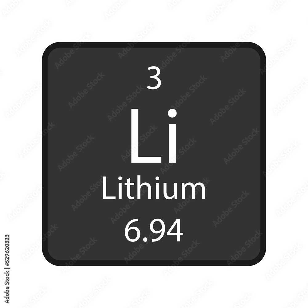 Lithium symbol. Chemical element of the periodic table. Vector ...