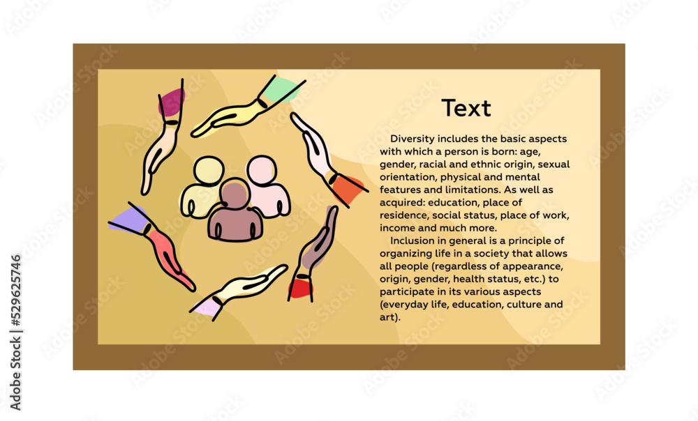 The concept of inclusion, diversity and equality. Hands of different ...
