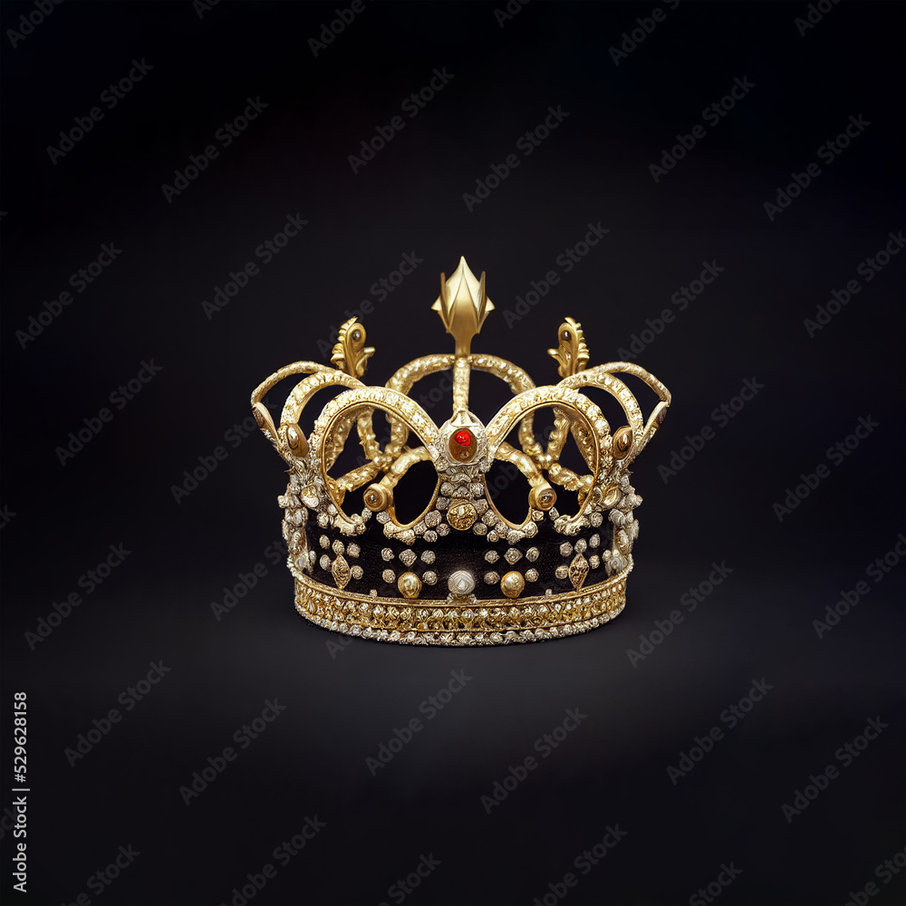The queen's crown, emblazoned with gorgeous jewels, symbolizes royalty ...