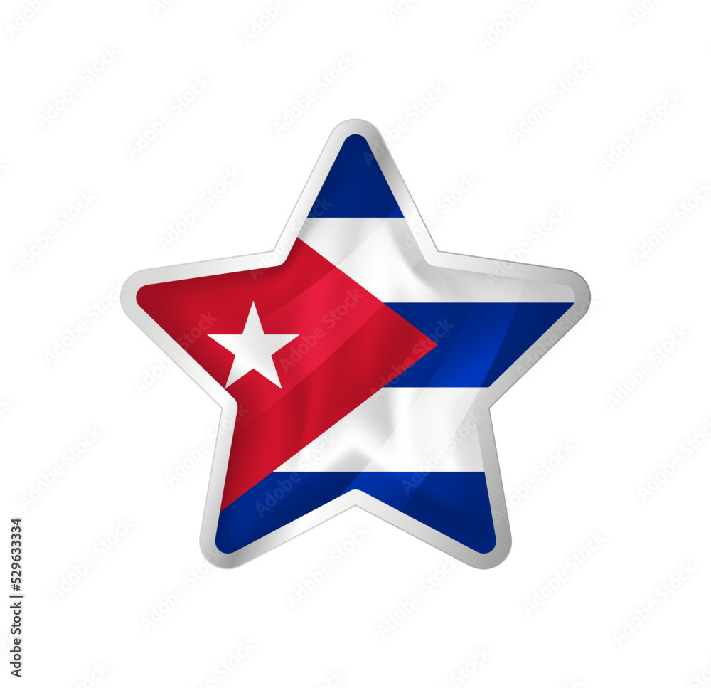 Cuba flag in star. Button star and flag template. Easy editing and ...